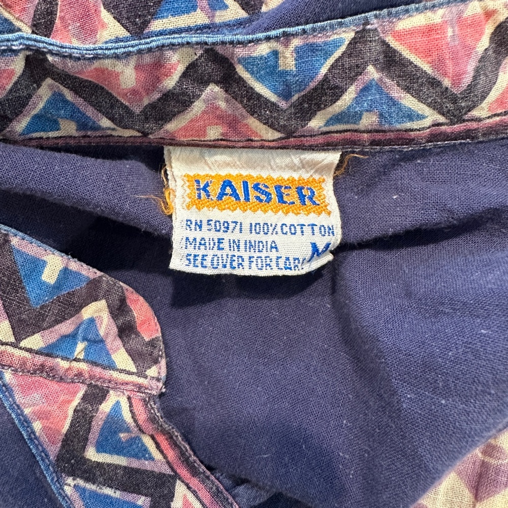 Vintage Midi Dress - Kaiser, 100% Indian Cotton, Small - Gem